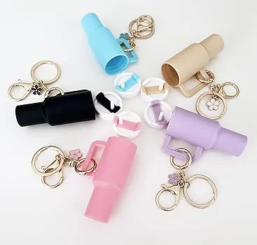 Pack Of 2 - Colorful Mini Tumbler Keychain | Cute Coffee Mug Style ...