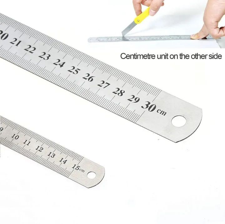 Premium Stainless Steel Scale Rulers - Durable Steel Ruler 12 Inch & 6 ...