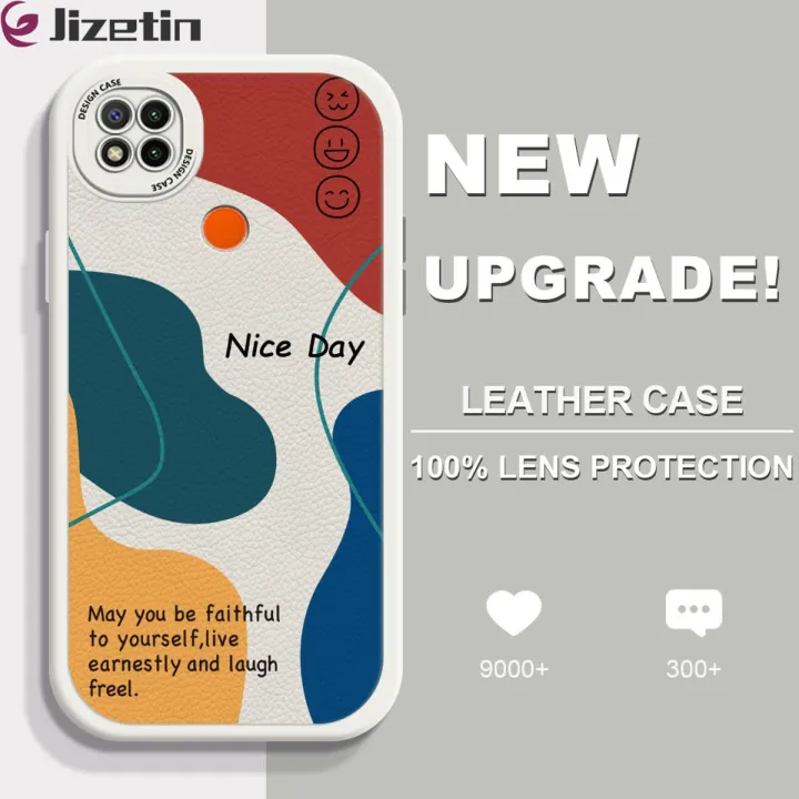 Jizetin for Redmi 9C / Redmi 10A Back Cover Colorful Graffiti Lambskin ...