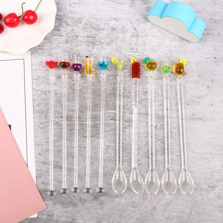 Cocktail Stirrer Drink Mixing Stick Set Acrylic Cocktail Mixer Blender ...