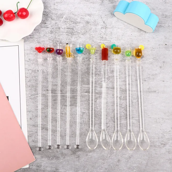 Cocktail Stirrer Drink Mixing Stick Set Acrylic Cocktail Mixer Blender ...