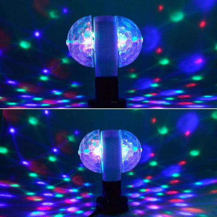 6W LED RGB Stage Light Bulb E27 Rotating For KTV Bar Disco Party Decor ...