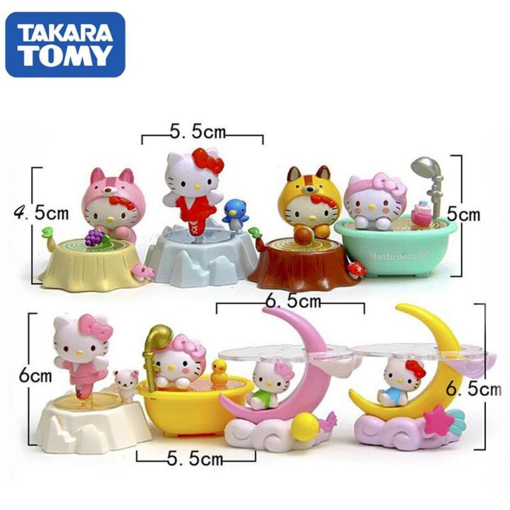 Kt Cat Anime Toys Bathtub Series Action Figure Collection Cute Kawaii ...