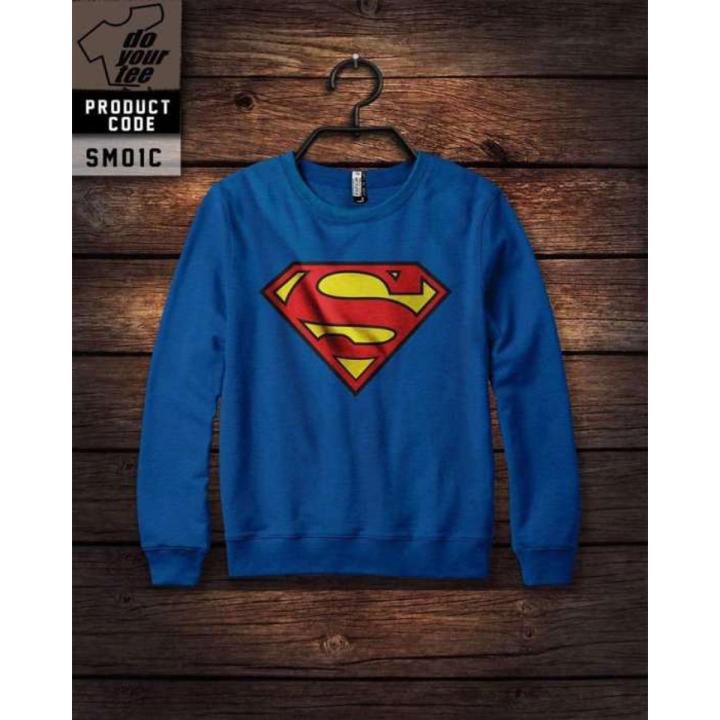 HOME SHOPPING 3 GARMENTS Blue Superman Print Sweat Shirt for womens 957 ...
