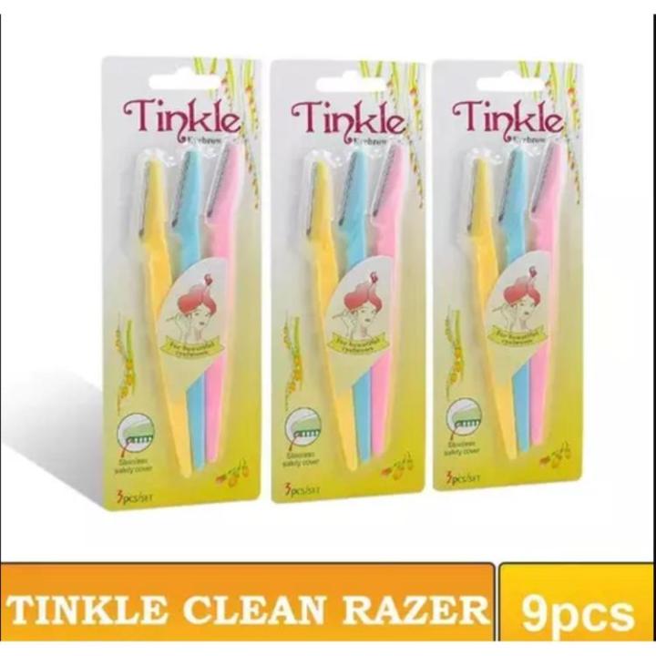 Pack of 9 Pcs Tinkle Eyebrow Razor - Original Tinkle Razor for Women ...