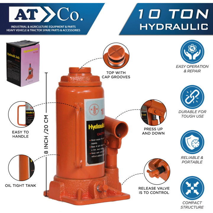 Car Hydraulic Jack With Manual Handle Heavy Duty 10 Ton, Adjustable ...