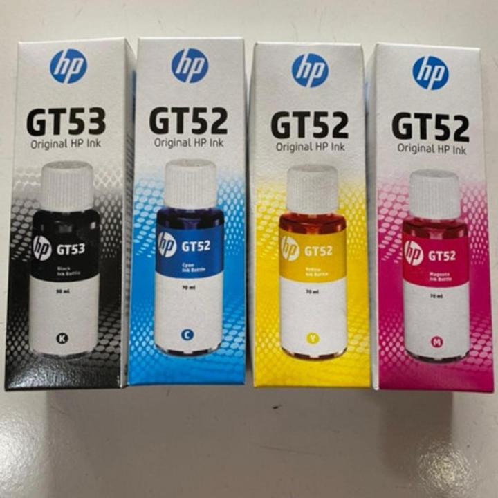 HP GT-52.GT-53 INK BOTTLE SET(1X4)Black,Yellow,Maganta,Cyan (GENUINE ...