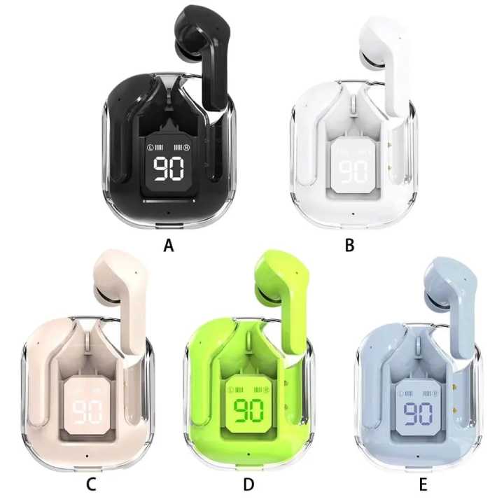Air31 Ear buds Wireless Crystal Transparent Bluetooth 5.3 LED Digital ...