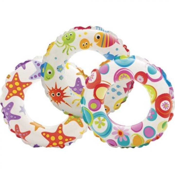 "INTEX 59230 Lively Print Swim Ring | 20” Inflatable Pool Tube | Fun ...