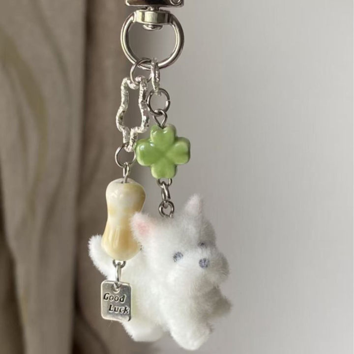 Lovely 3D Dog Animal Keychains Key Ring For Women Gift Fluffy Cartoon ...