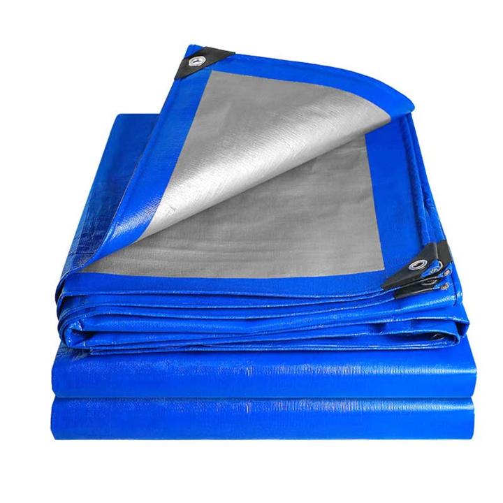 100% waterproof tarpal double coloured blue and silver heavy duty water ...