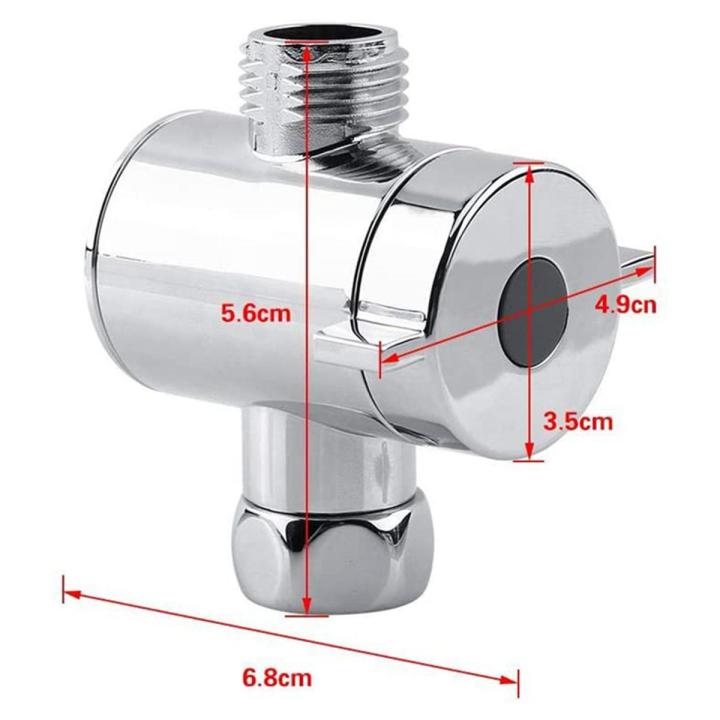 Abs Chrome 3 Way Diverter Hose Fitting T Shape Adapter Connector For