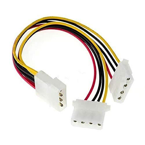 4 Pin Molex Male to 2 Ports Molex IDE Female Power Supply Y Splitter ...