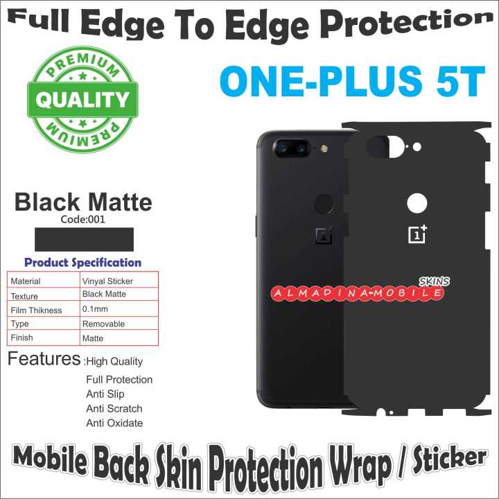 Oneplus 5T Full Back Protection Skin wrap With Sides And Camera ...