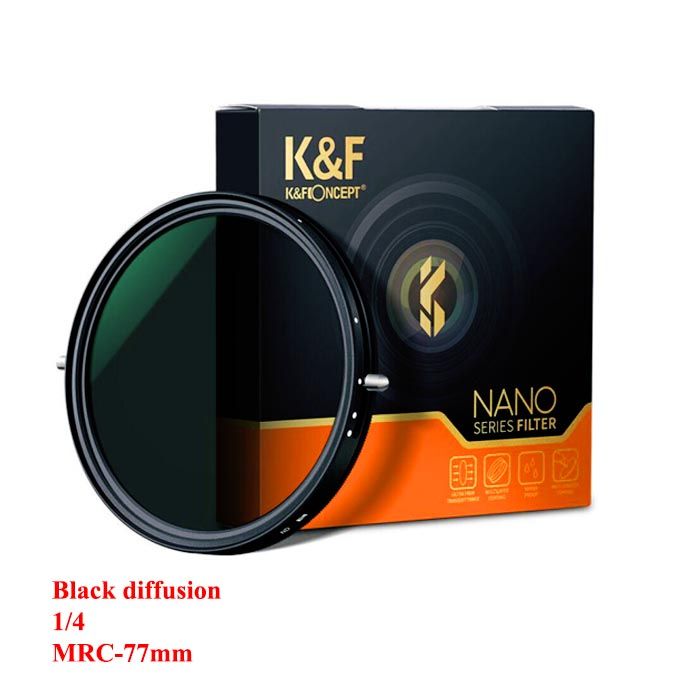 K&F Concept Black Diffusion 1/4 Filter Mist Cinematic Effect Filter with 28 Multi-Layer Coatings ...