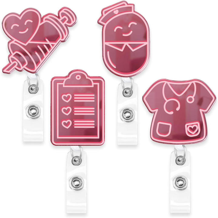 Retractable Badge Reel Professional Decorative Clip-On Id Card Clip ...