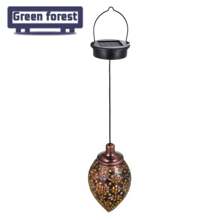 Green forest LED Lantern Weather-proof Solar Charging Hanging ...