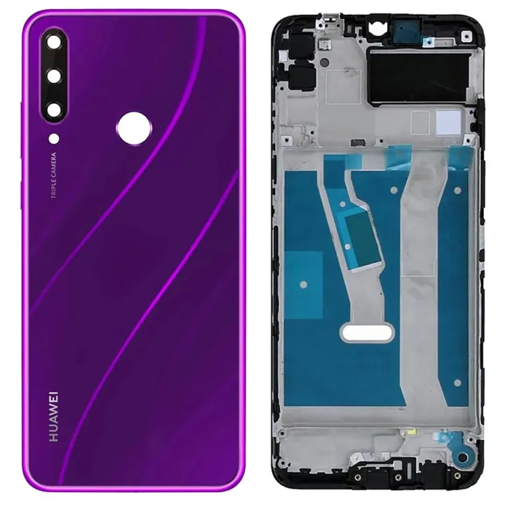 Huawei Y6p Middle Frame Housing with Power Volume Buttons & Camera Lens ...