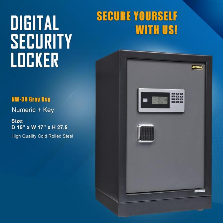 DIGITAL SECURITY LOCKER FOR HOME AND OFFICE USE NW-38-KG-Gray | Daraz.pk