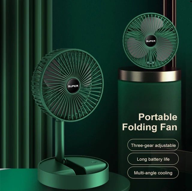 Powerful Rechargeable Table Fan with Height and 3 speed Adjustable ...