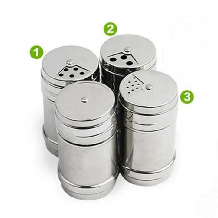 GST Pack of 2 Salt & Pepper Shaker Stainless Pots Jar Namak Dani | Daraz.pk