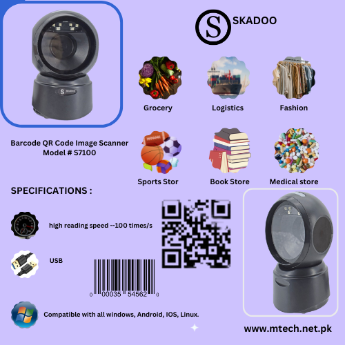 SKADOO High Speed Barcode, QR Code & Image Scanner S7100 | Daraz.pk