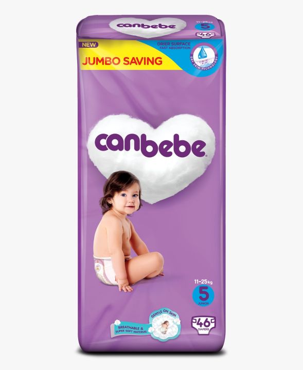 **(Canbebe Jumbo Junior * Size 5 *Baby Diapers)** Each Pack (46PCS ...