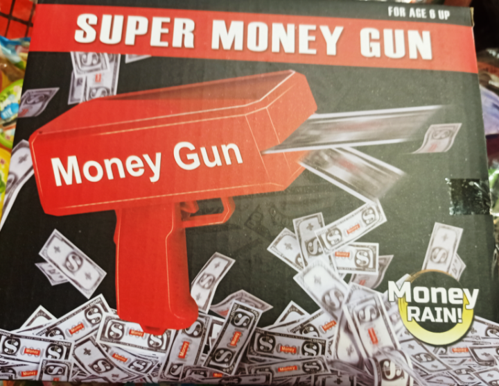 Money Gun Machine Toy Rain Money Gun Paper Spary Machine Toy Gun Play ...