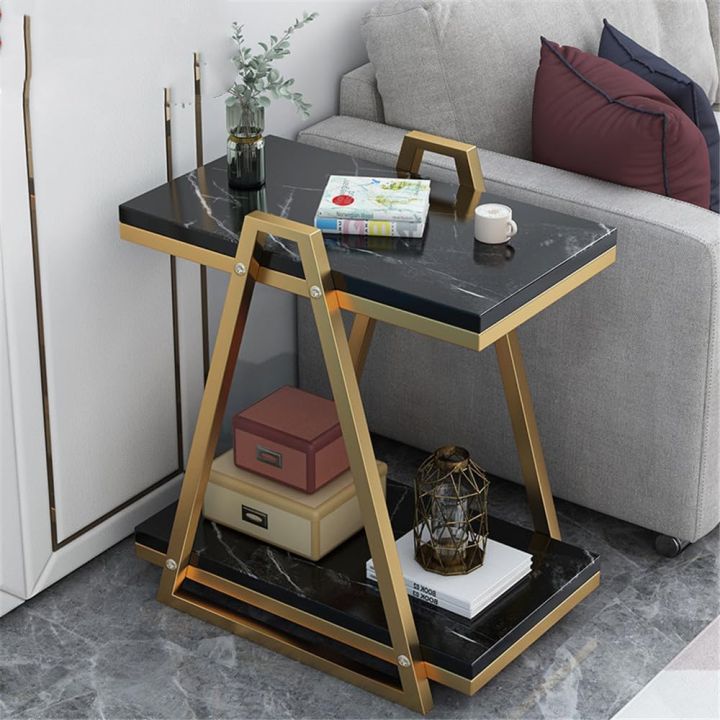 Narrow End Table Bedside 2 Layer Tables C Shaped Side Table Sofa end ...