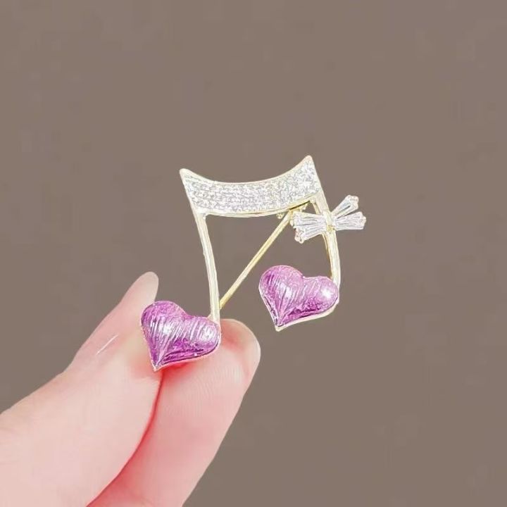【S Elvey Trend Store】Personality Design Music Note Brooch Suit Lapel ...
