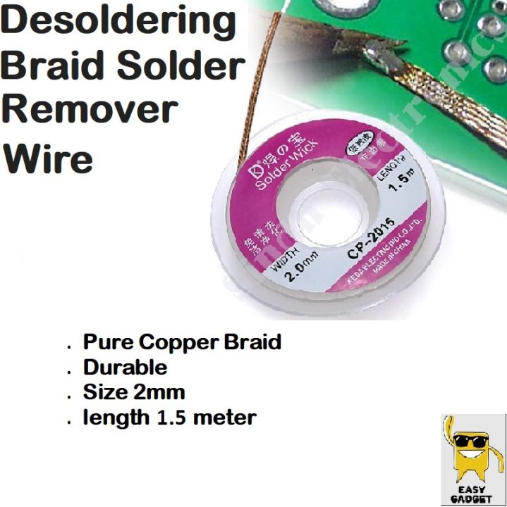 Desoldering Braid Solder Remover Wick Wire 1.5 Meter | 2mm | Daraz.pk