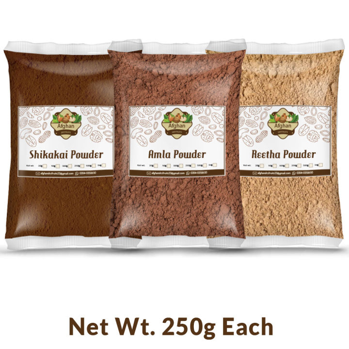 Pack of 3 Amla Reetha Shikakai Powder 250g | Daraz.pk