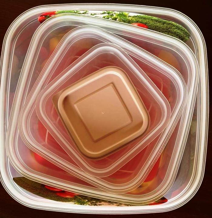 Premium Plastic Food Containers Set - 5 Containers & 5 Airtight Lids ...