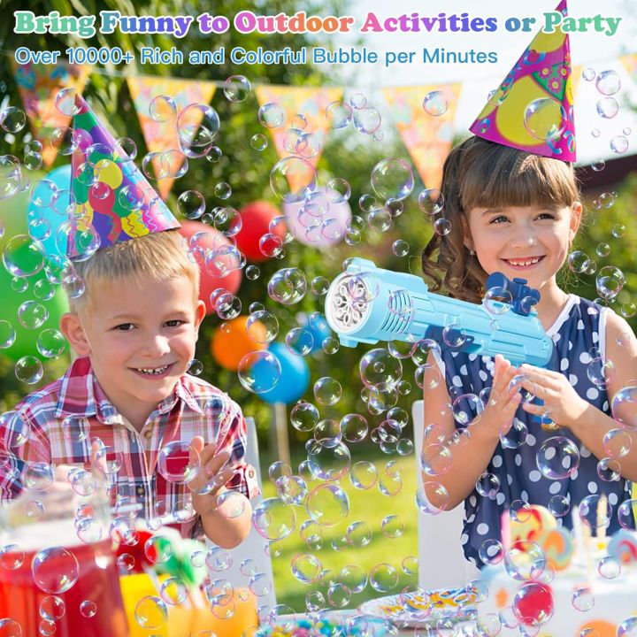 Children's Electric Automatic Bubble Maker Bubble Machine Toys Bazooka ...