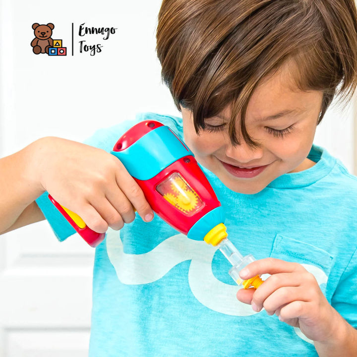 "Kids' STEM Design & Drill Building Machine Toy with 360° Two-Way ...