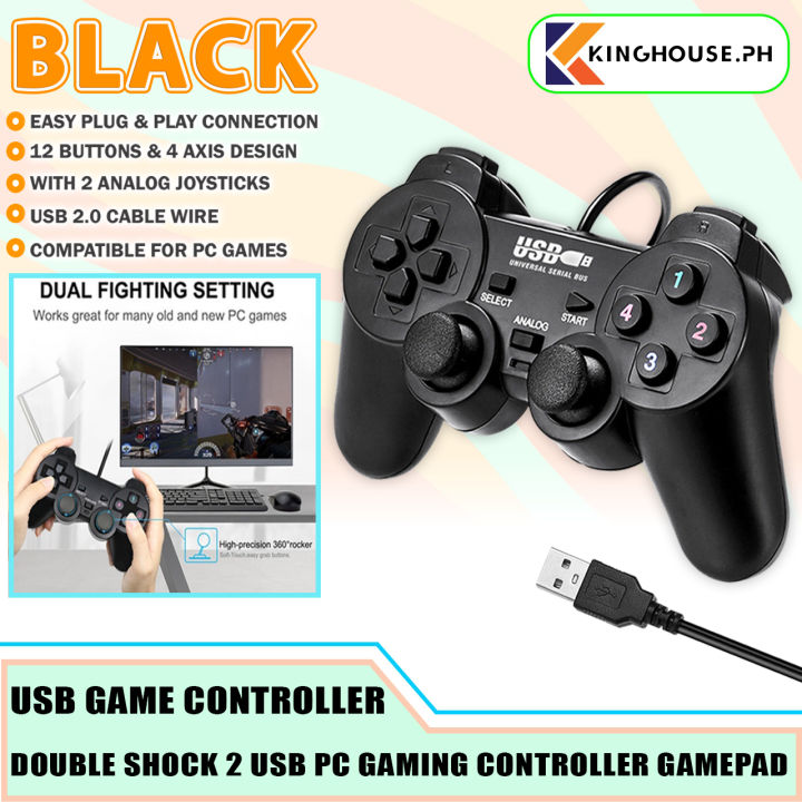 Joypad Wired USB 2.0 Joy Stick Black Gamepad Joystick Joy pad Game ...