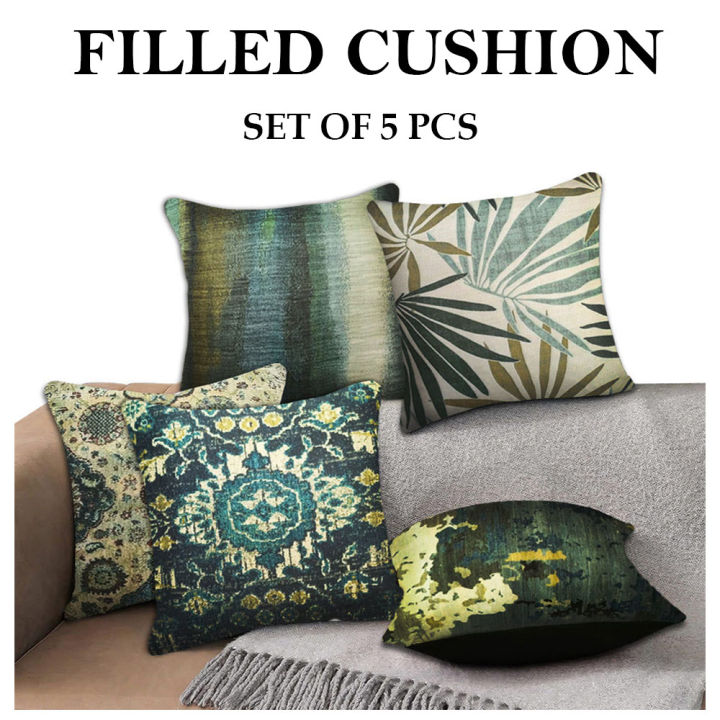 relaxsit Pack of 5 Home Decor Printed Cushion covers Sofa Cushions ...