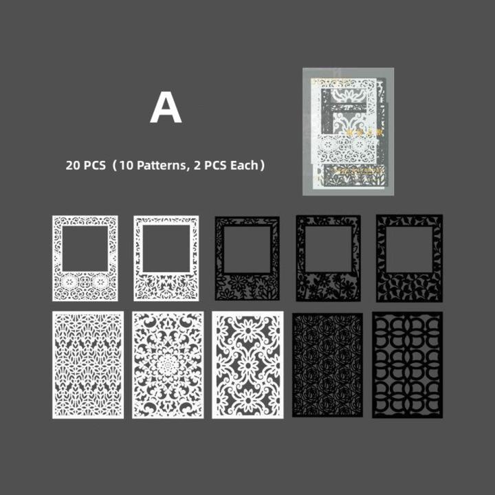 Panda Online 20PCS Embossed Postman Series INS Hollow Border Material ...