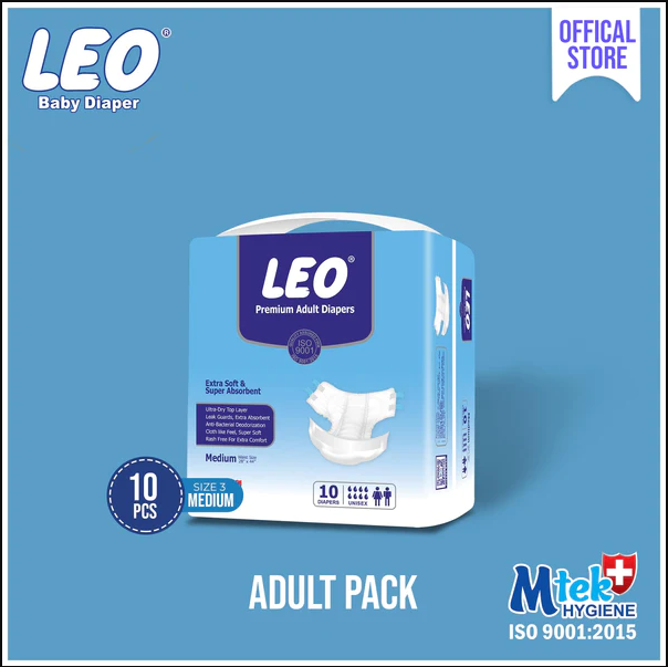 Leo Adults Diaper – Size – 3, Medium – 10 Pcs | Daraz.pk