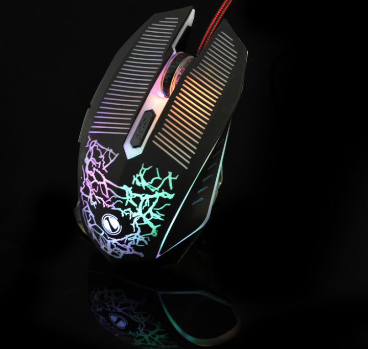 LIMEIDE V6 Wrangler Wired Gaming Mouse Computer Photoelectric USB RGB ...
