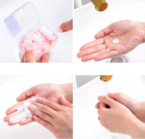 MS - 100 Pcs Box Portable Hand Washing Toilet Soap Slice Disposable ...
