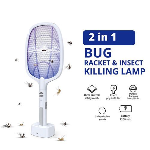 Smart 2-in-1 Mosquito Killer Racket + LED Night Light | Rechargeable ...