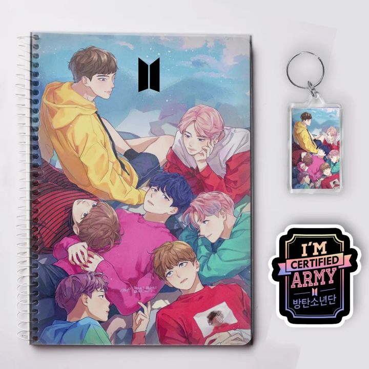 BTS Notebook Keychain Sticker for Kpop Army Combo Deal (3 in 1) at ...