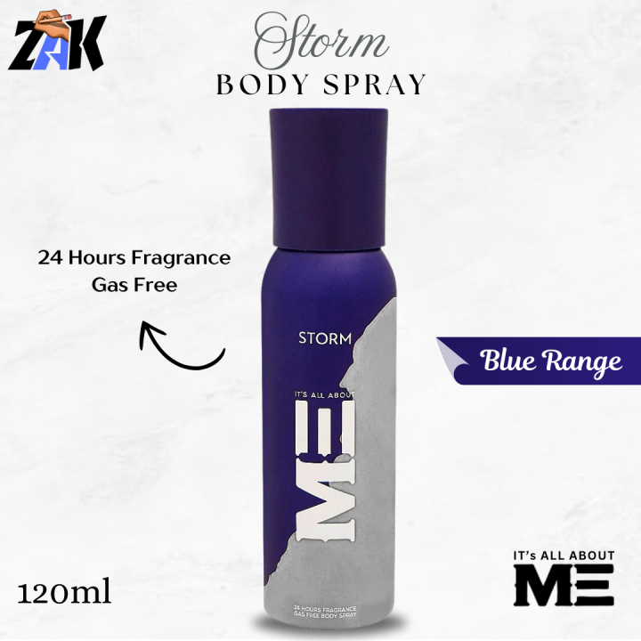 ME Body Spray Storm Blue Range - Gas Free - Body Spray - Storm Body ...