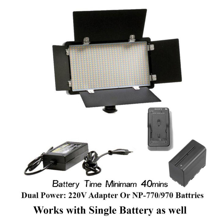With Batteries And Charger 220V LED-U600+ Video LED LIGHT 600 LEDs ...