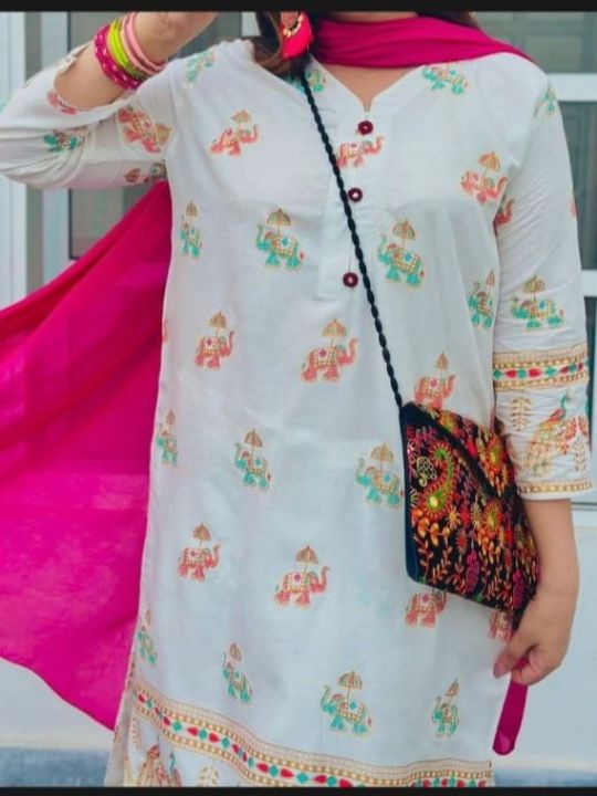 Stylish Collection stitched Elephant printed 2pc dress for women and girls | Daraz.pk