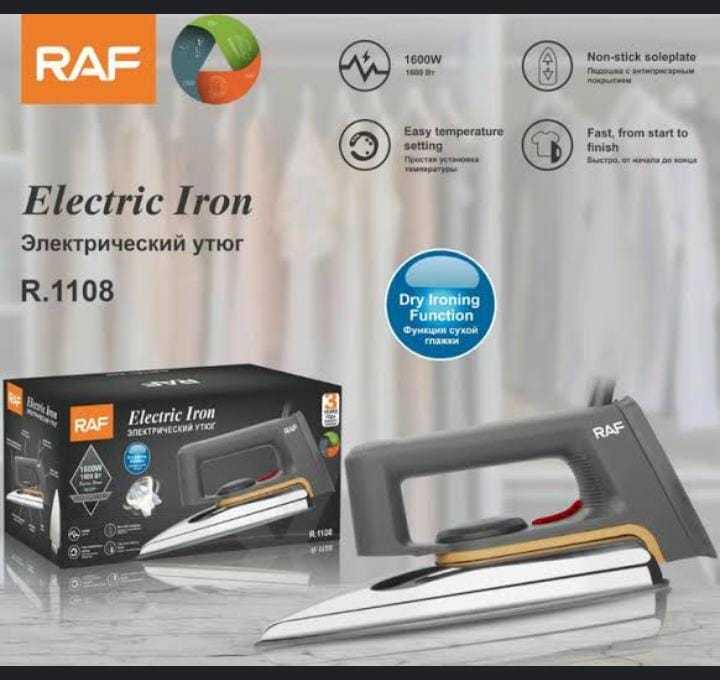 RAF Dry Iron - Light Weight Dry Iron - Classic Dry Iron with Non-stick ...