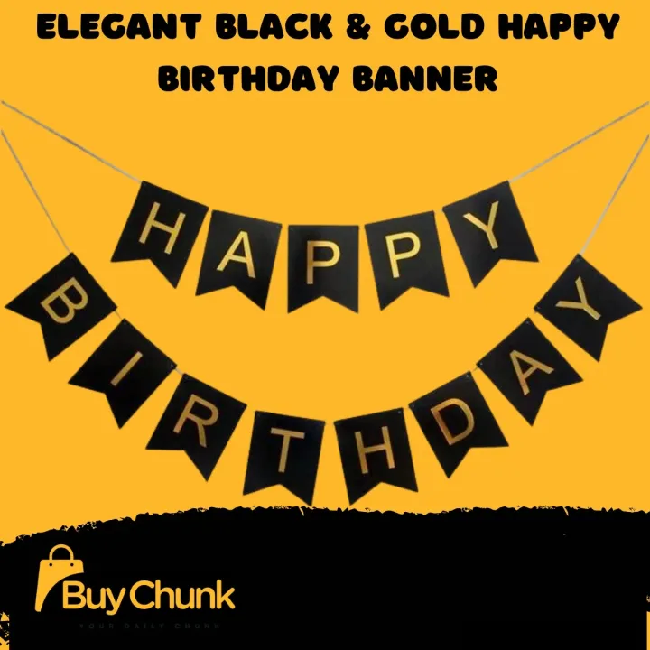 Happy Birthday Card Banner – Elegant Paper Décor in Gold, Silver ...