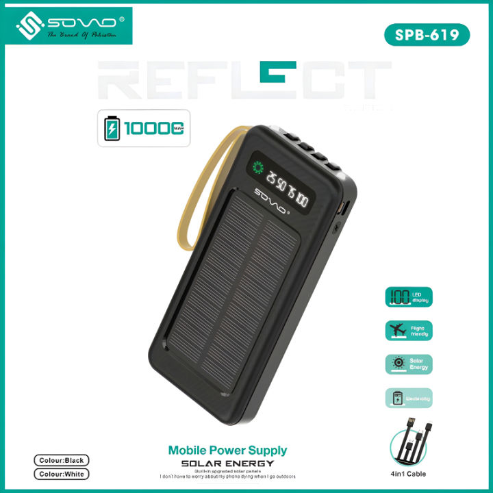 SOVO SPB-619 10000mAh Power Bank – Fast Charging | LED Display | Solar ...