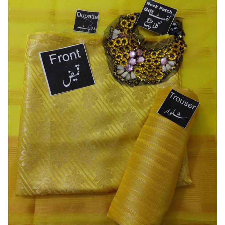 Premium Jamawar Unstitched Women 3P Party wear Suit Masoori Shalwar ...